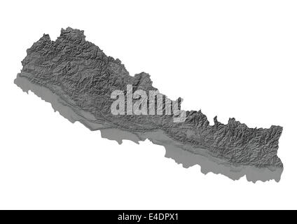Nepal, Relief Map Stock Photo - Alamy