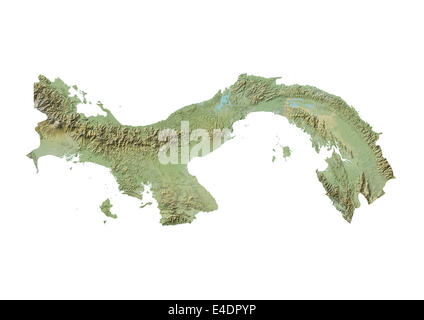 Panama, Relief Map With Border Stock Photo - Alamy