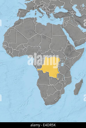 Democratic Republic of Congo, Relief Map Stock Photo - Alamy