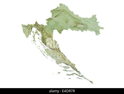 Croatia, Relief Map Stock Photo - Alamy