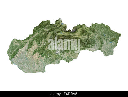 Slovakia, Relief Map with Border Stock Photo - Alamy