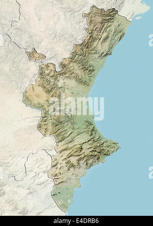 Valencia, Spain, Relief Map Stock Photo - Alamy