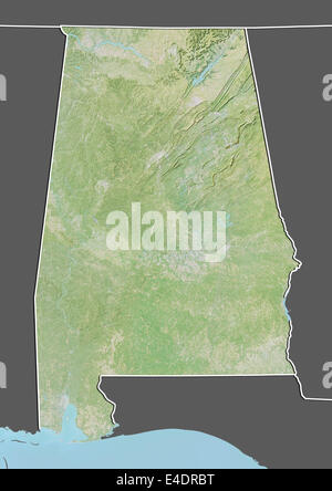 State of Alabama, United States, Relief Map Stock Photo - Alamy