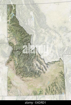 Idaho, shaded relief map Stock Photo - Alamy