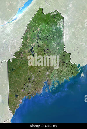 United States and the State of Maine, Satellite Image With Bump Effect ...
