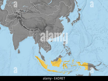Relief map of Indonesia with shaded relief Stock Photo - Alamy