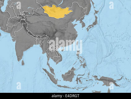 Mongolia, Relief Map Stock Photo - Alamy