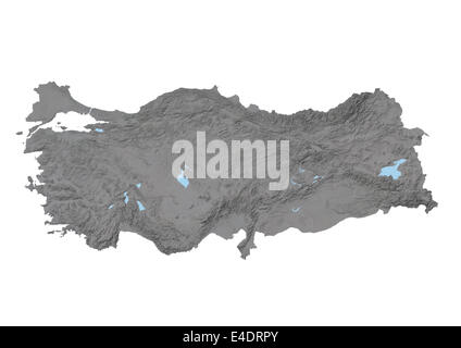 Turkey, Relief Map with Border Stock Photo - Alamy