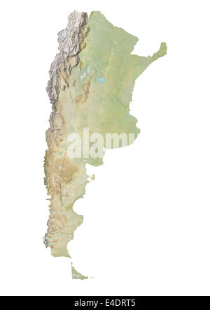 Argentina, Relief Map With Border Stock Photo - Alamy