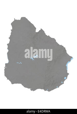 Uruguay, Relief Map Stock Photo - Alamy