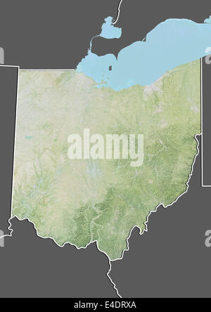 United States and the State of Ohio, Satellite Image With Bump Effect ...