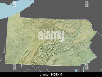 Physical map of Pennsylvania Stock Photo - Alamy