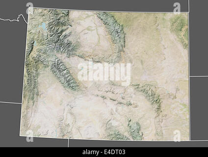 State of Wyoming, United States, Relief Map Stock Photo - Alamy