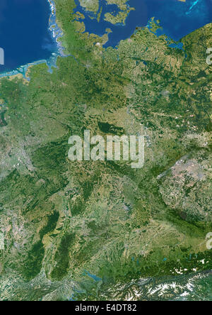 Munich, Germany, True Colour Satellite Image. Munich, Bavaria, Germany ...