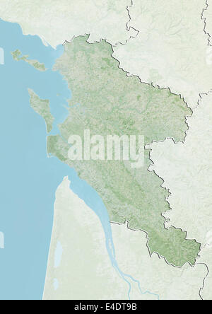 Departement of Charente-Maritime, France, Relief Map Stock Photo - Alamy