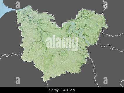 Departement of Eure, France, Relief Map Stock Photo - Alamy