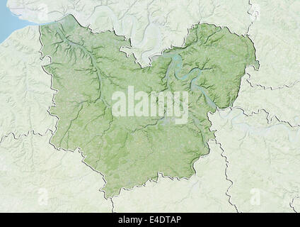 Departement of Eure, France, Relief Map Stock Photo - Alamy