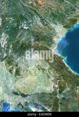 Laos, Asia, True Colour Satellite Image With Mask. Satellite view of Stock Photo: 71605570 - Alamy