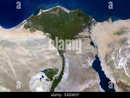 Cairo, Egypt and delta of Nile River, on vintage 1920s map with a red ...