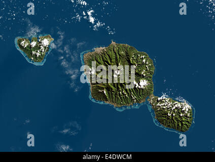 Satellite view of Tahiti, French Polynesia. This image was compiled ...