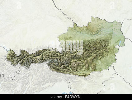 Austria, Relief Map With Border and Mask Stock Photo - Alamy