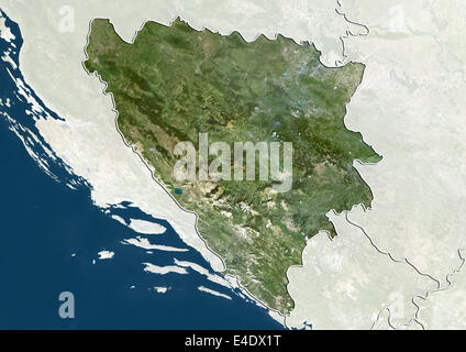 Colour satellite image of Sarajevo, Bosnia and Herzegovina. Image taken ...