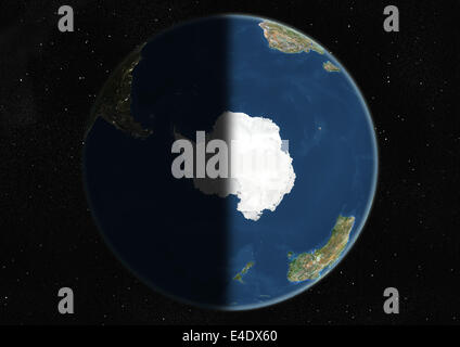 Globe South Pole, True Colour Satellite Image. Earth. True colour ...