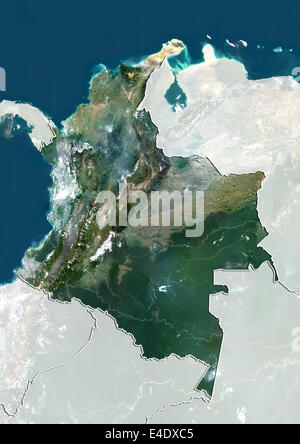 Colour satellite image of Bogota, Colombia. Image taken on January 1 ...