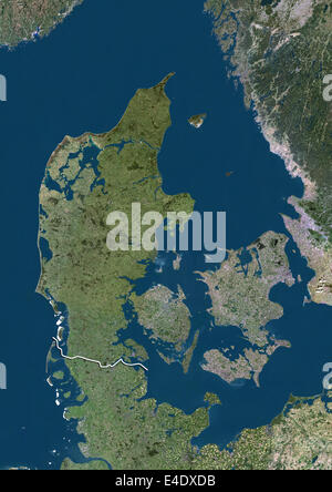 Denmark, True Colour Satellite Image With Mask. Denmark, true colour ...