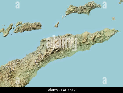 East Timor, Relief Map With Border and Mask Stock Photo - Alamy