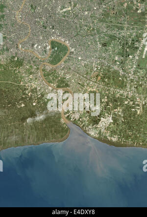 Thailand, Bangkok, Chao Phraya River Map Showing Tourist Attractions ...