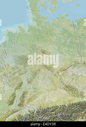 Germany, Relief Map Stock Photo - Alamy