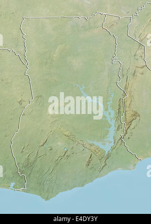 Ghana, Relief Map Stock Photo - Alamy