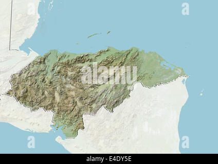 Honduras, Relief Map Stock Photo - Alamy
