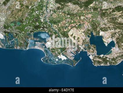 The Rhone River And The Camargue, France, True Colour Satellite Stock ...