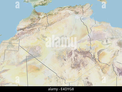 Algeria, Relief Map Stock Photo - Alamy