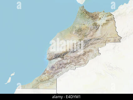 Morocco, Relief Map Stock Photo - Alamy