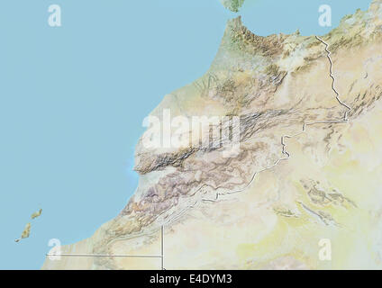 Morocco, Relief Map Stock Photo - Alamy