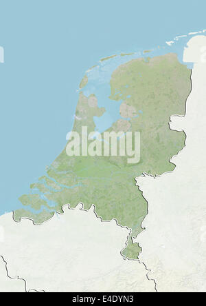 Netherlands, Relief Map Stock Photo - Alamy