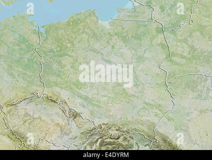 Poland, shaded relief map Stock Photo: 25432473 - Alamy