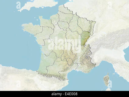Region of Franche-Comte, France, Relief Map Stock Photo - Alamy