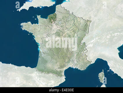 Region of Upper Normandy, France, True Colour Satellite Image Stock ...