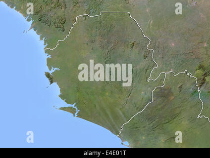 Color satellite image of Sierra Leone and neighbouring countries Stock ...
