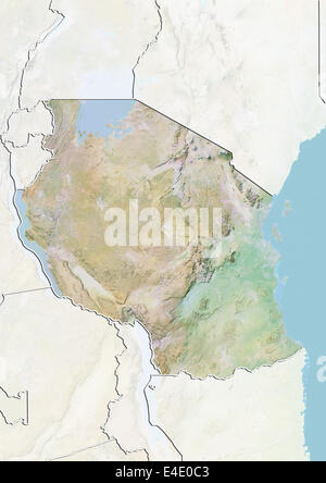Tanzania, Relief Map Stock Photo - Alamy
