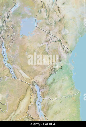 Burundi, Relief Map With Border Stock Photo - Alamy