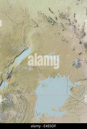 Uganda, Relief Map Stock Photo - Alamy