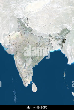 State of Manipur, India, Satellite Image With Bump Effect Stock Photo ...