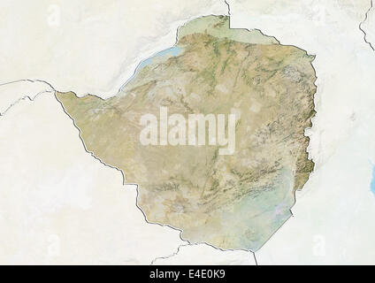 Zimbabwe, Relief Map Stock Photo - Alamy