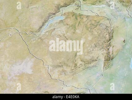 Zimbabwe, Relief Map Stock Photo - Alamy