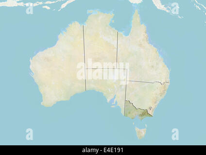 State of Victoria, Australia, Relief Map Stock Photo - Alamy